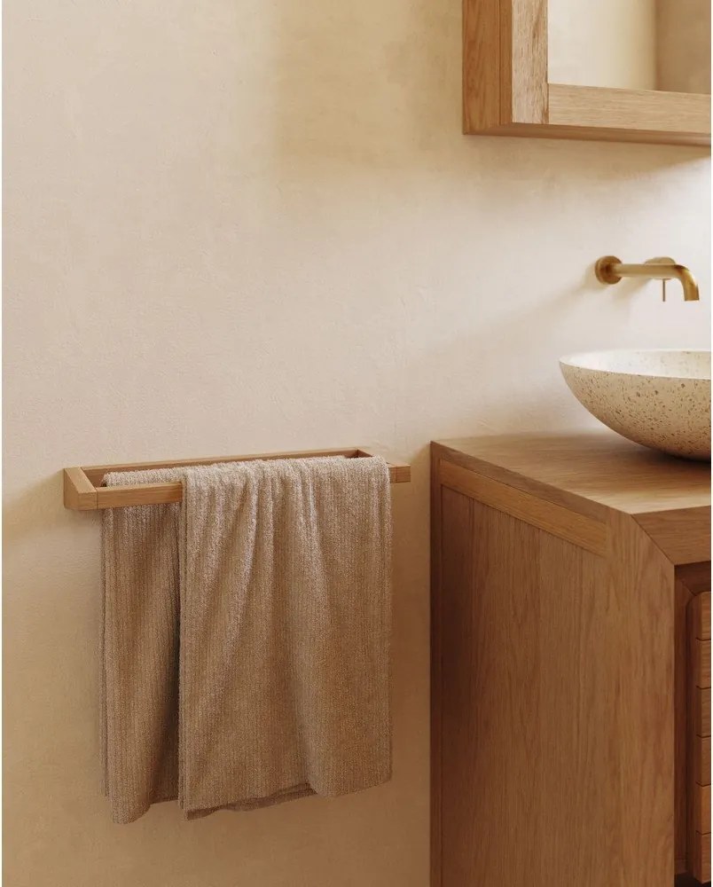 Dřevěný držák na ručníky v přírodní barvě Vedel – Kave Home