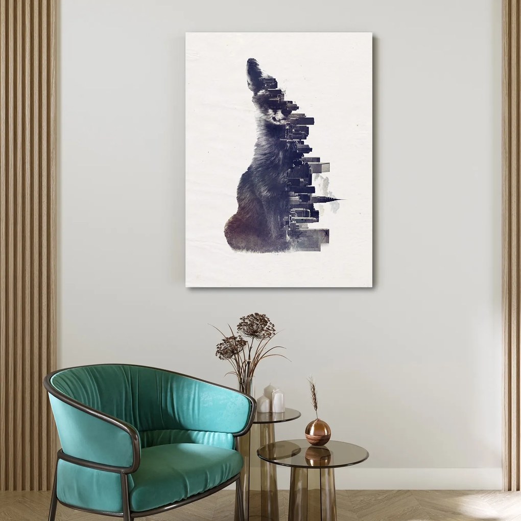 Gario Obraz na plátně Liška ve městě - Robert Farkas Rozměry: 40 x 60 cm