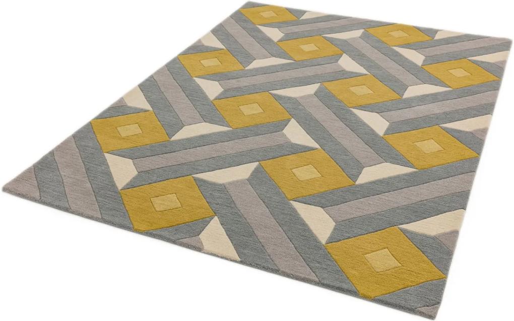 Žlutý  koberec Jigsaw Motif Rozměry: 200x290 cm