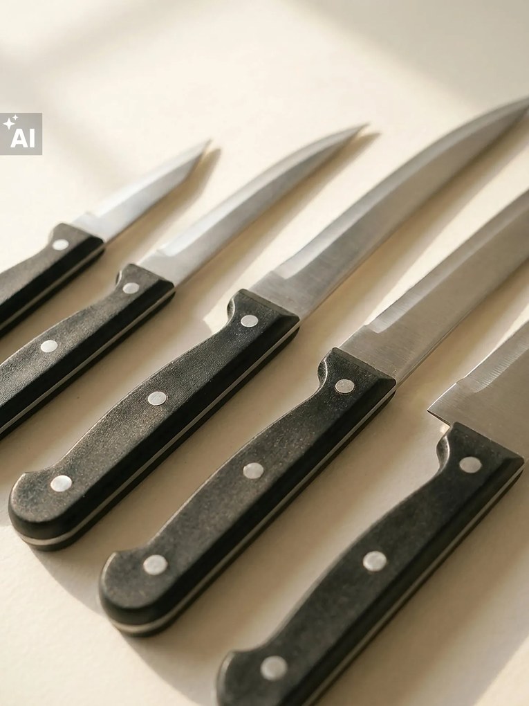 Sinsay - Sada kuchyňských nožů 5 pack - černá