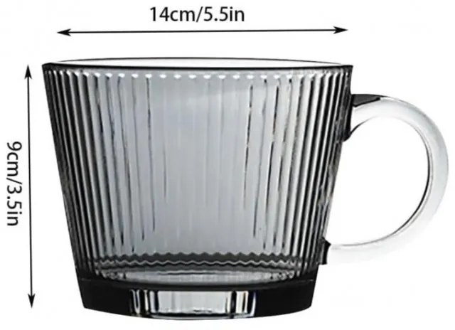 Flamenco Mystique Velký rýhovaný skleněný pohár grafitový šedý 380 ml 1 ks 177 SZK