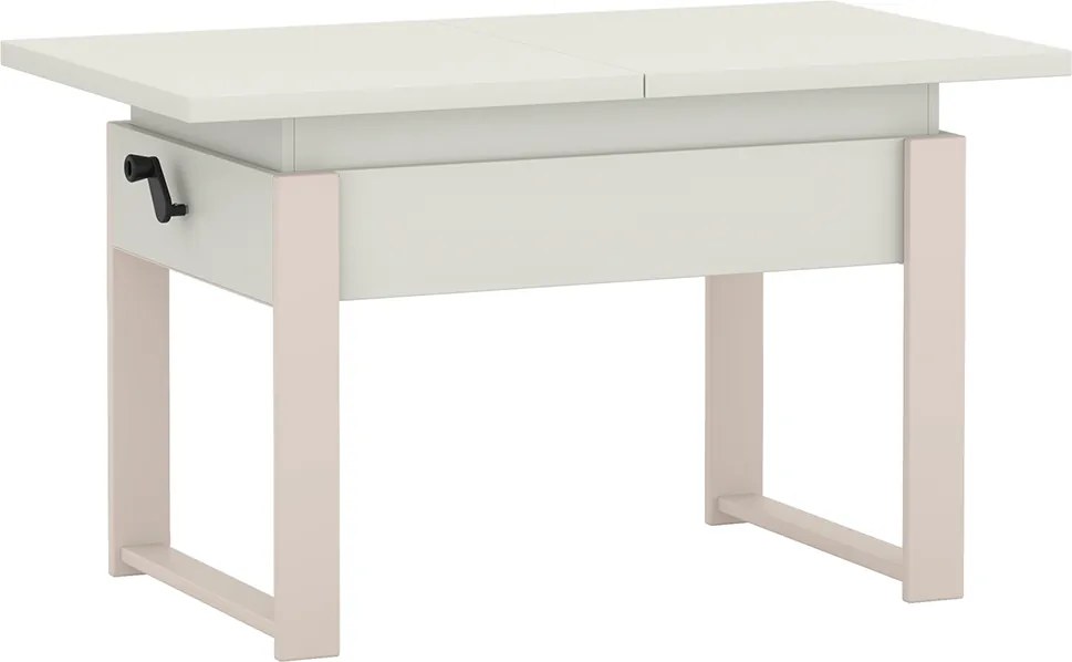 Rozkládací polohovací konferenční stolek HOGO 3v1 | 120-157x62,5-74,5x67 cm | síla horní desky 32 mm | bílá/nohy kašmír