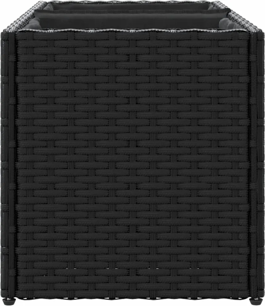 Zahradní truhlíky se 2 květináči 2 ks černé 72 x 30 x 32 cm 3210528