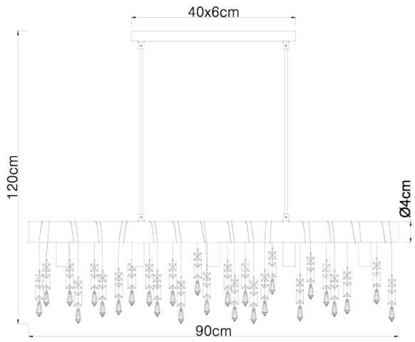 Globo 15532-5HB - Lustr na lanku KIRA 5xE14/40W/230V černá