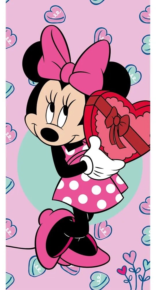 Růžová froté dětská osuška 70x140 cm Minnie – Jerry Fabrics