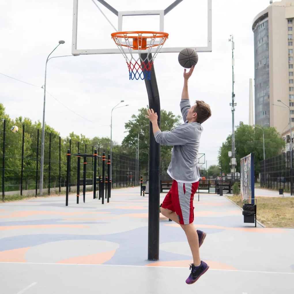 Costway Ø45 cm Sálový basketbalový koš s kroužkem a síťkou Mini basketbalový koš