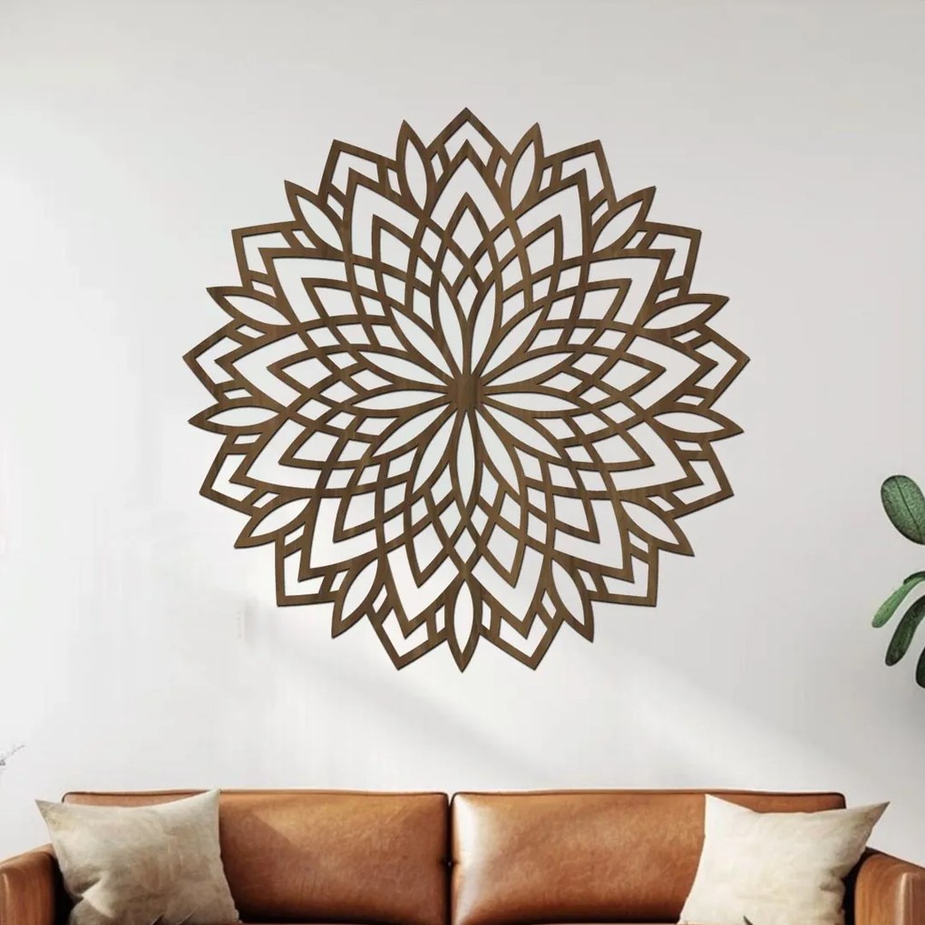 dřevo života Mandala DOBRÉ NÁLADY Zvolte rozměr (cm): 80x80, Zvolte barvu dekoru: Dub zlatý