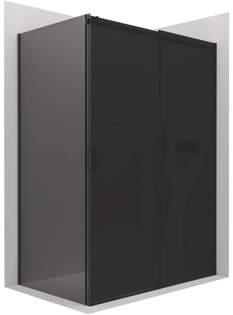 Cerano Santoro, sprchová zástěna 70x195 cm, 6mm šedé sklo, černý profil, CER-CER-424996