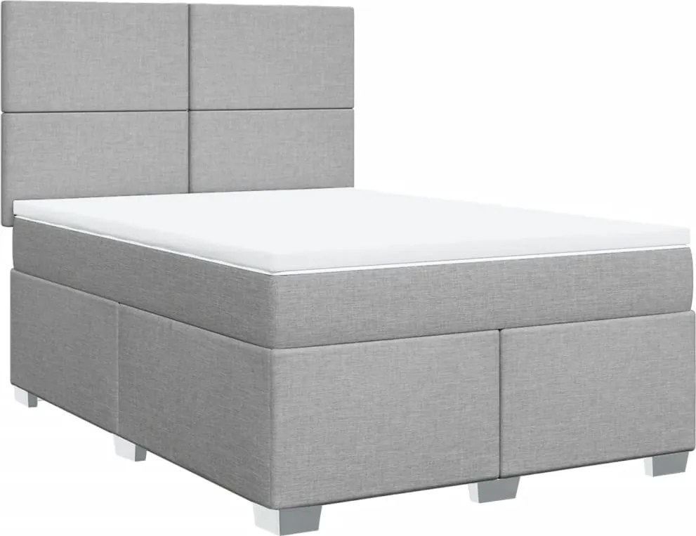 Box spring postel s matrací světle šedá 160 x 200 cm textil 3292832