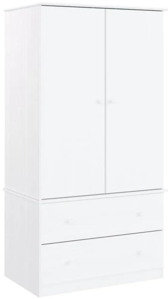 Šatní skříň ALTA bílá 90 x 55 x 170 cm masivní borové dřevo - Default Title