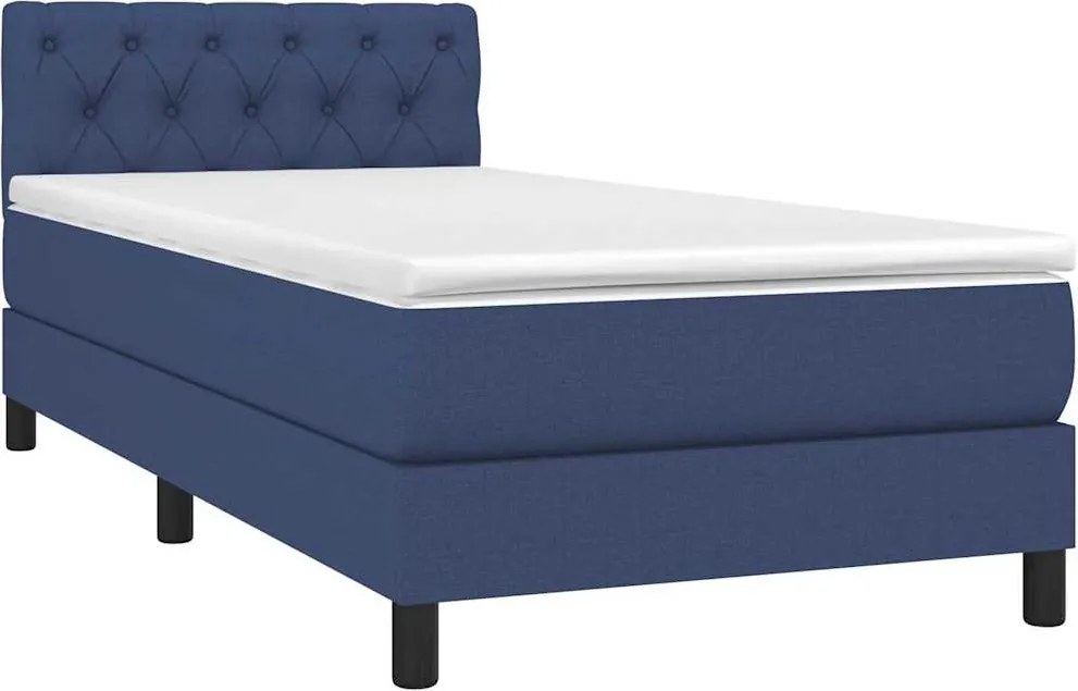 Box spring postel s matrací a LED modrá 80 x 200 cm textil 3133355