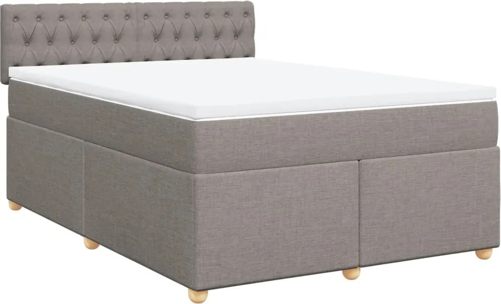 Box spring postel s matrací taupe 140x200 cm textil 3289014