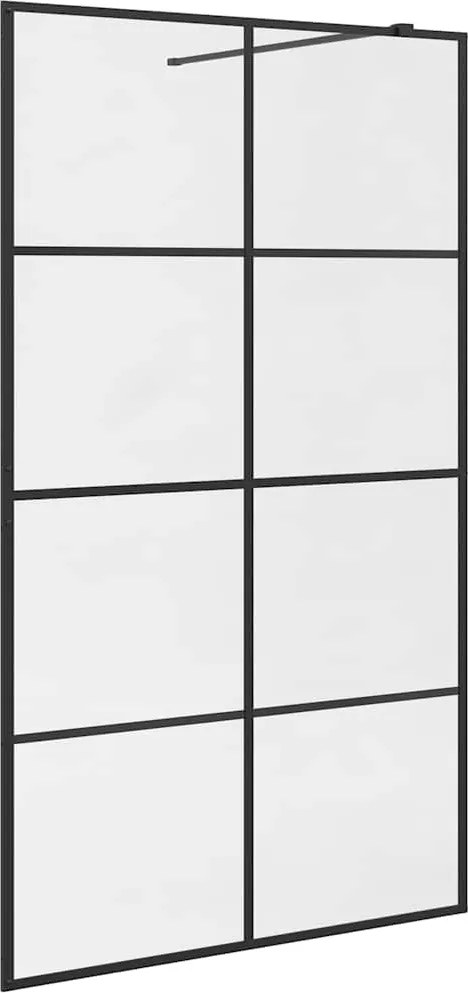 Zástěna do průchozí sprchy čiré ESG sklo 115 x 195 cm černá 151036