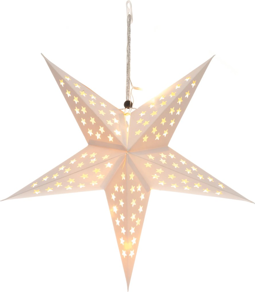 Papírová LED hvězda 43 cm, na baterie