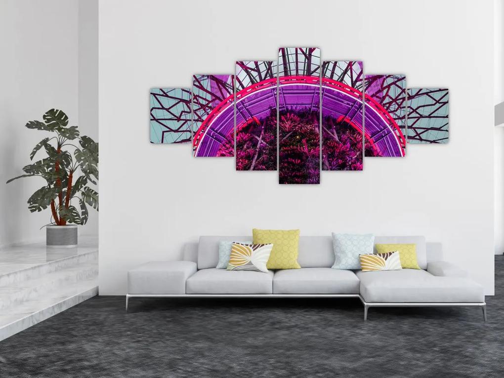 Abstraktní obraz - fialové větve (210x100 cm)
