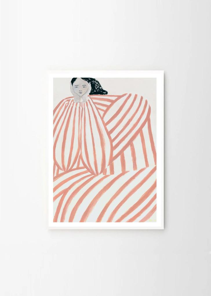 THE POSTER CLUB Autorský plakát Still Waiting by Sofia Lind 50 x 70 cm, růžová barva, papír