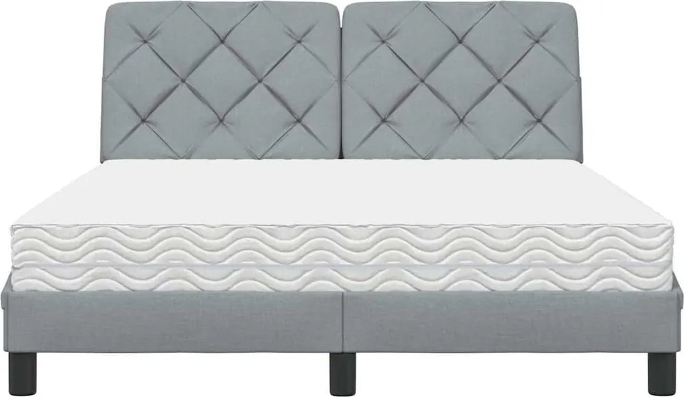 Postel s matrací světle šedá 140 x 190 cm textil 3310734