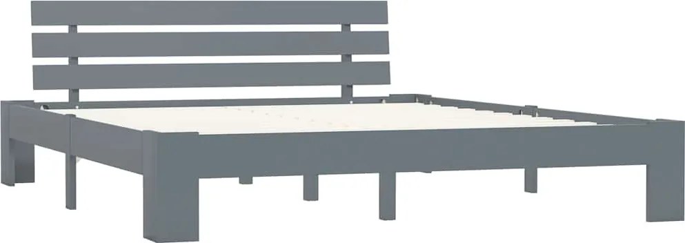 Rám postele šedý masivní borovice 160 x 200 cm 283170