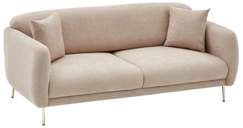 Atelier del Sofa 3-místná pohovka Simena - Beige, Béžová, Zlatá