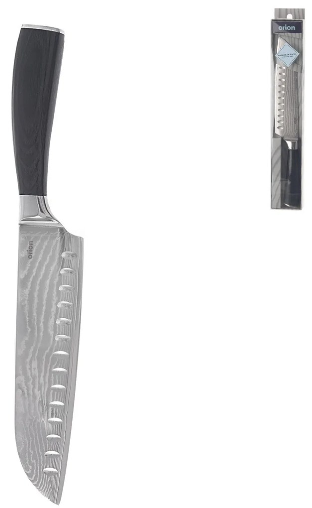 Nůž kuchyňský Santoku, damašková ocel/pakka, 18,5 cm