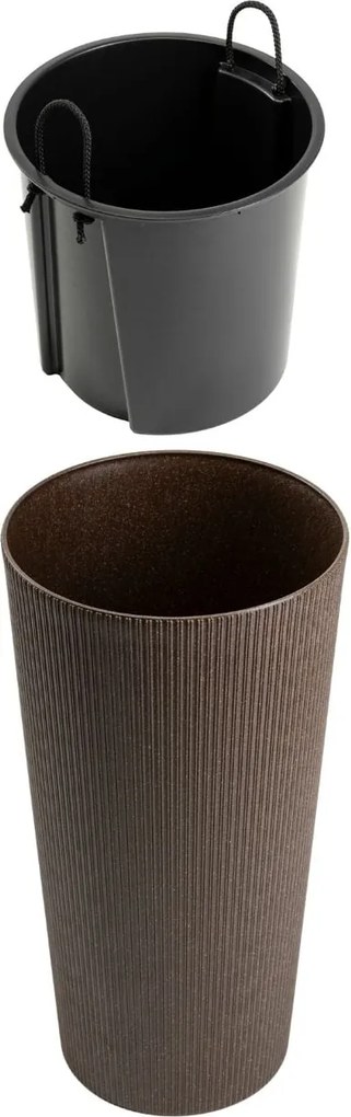 PLASTOVÝ KVĚTINÁČ URBANIKA ECO 57X29,5 CM TMAVĚHNĚDÁ