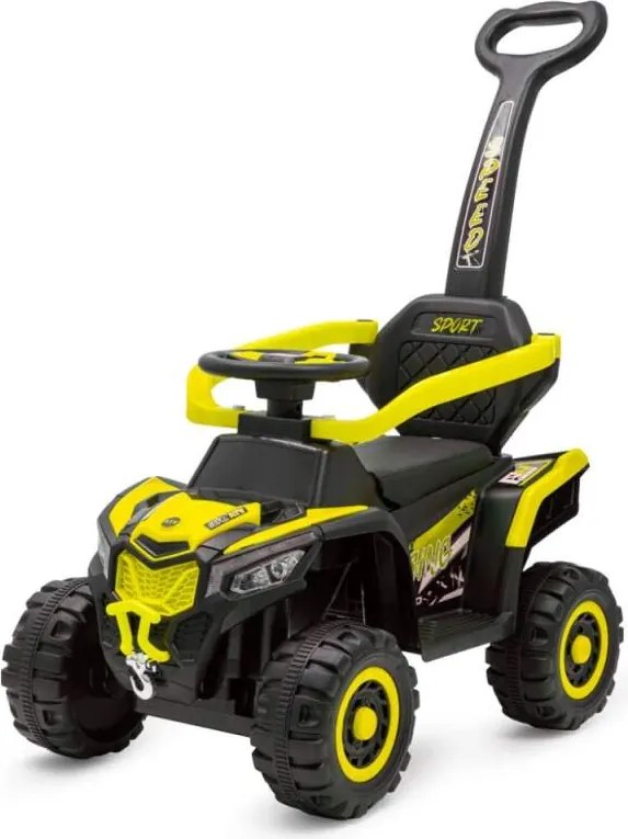 Dětské elektrické odrážedlo Baby Mix Ruggy s vodící tyčí žluté