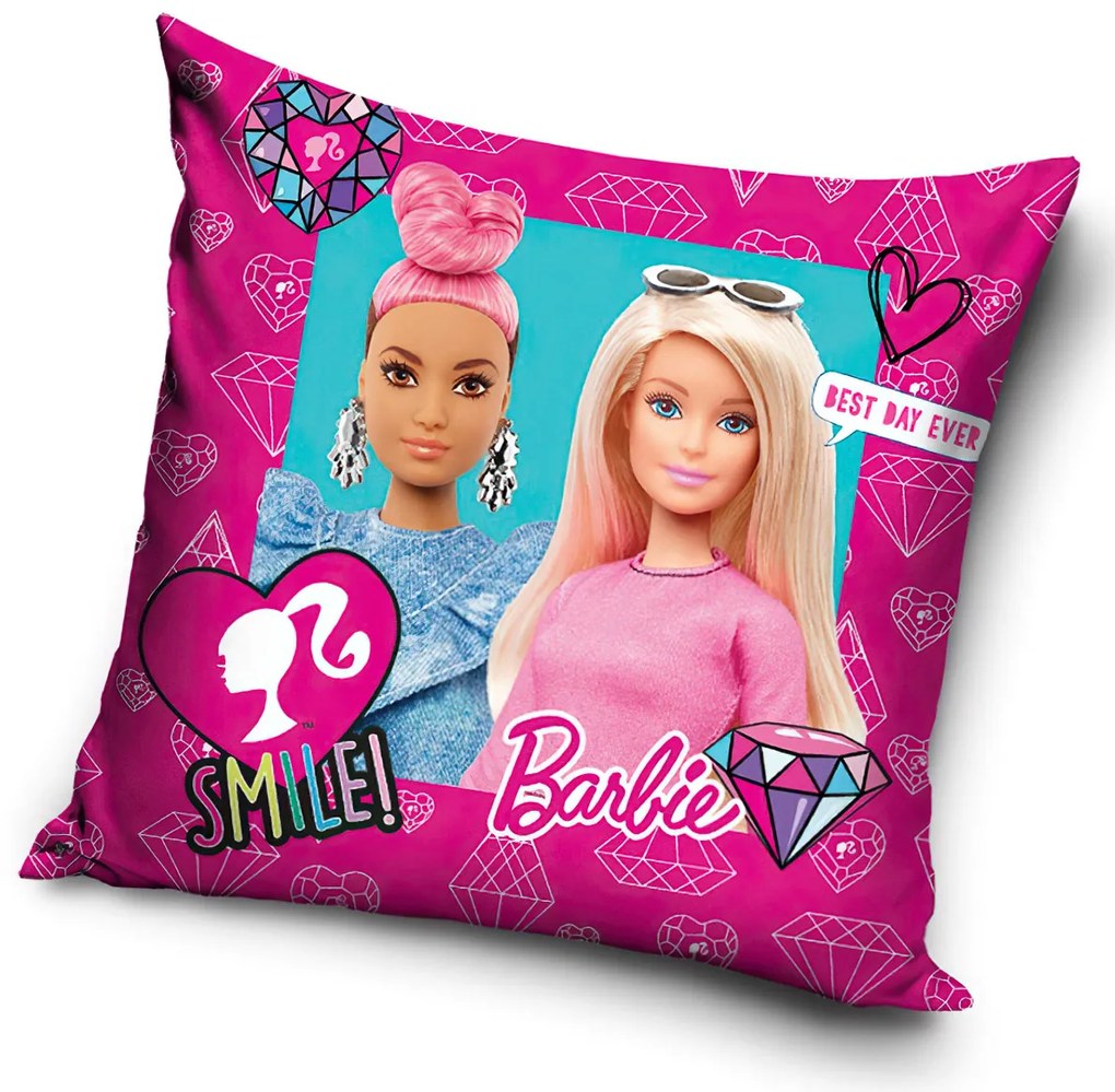 Carbotex dětský polštář BARBIE MÓDNÍ IKONA, růžová 40x40cm