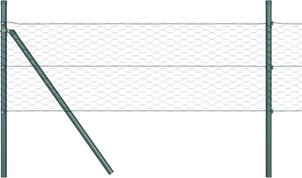 Hexagonální kotvení plotu 10 x 0,8 m Ocel potažená PVC Zelená 3352634