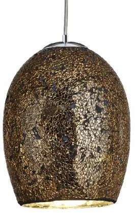 SEARCHLIGHT CRACKLE závěsná koule 8069BZ kov mat chrom a hnědé mozaiko