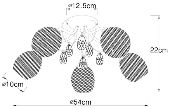 Globo 56689-5 - Přisazený lustr KORDULA 5xE14/40W/230V