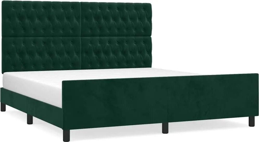Rám postele s čelem tmavě zelený 180x200 cm samet 3125955