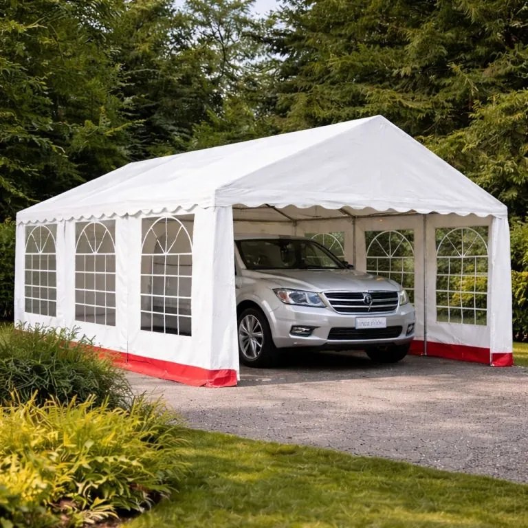 Zahradní párty stan 4 × 6 m s PVC střechou a bočnicemi
