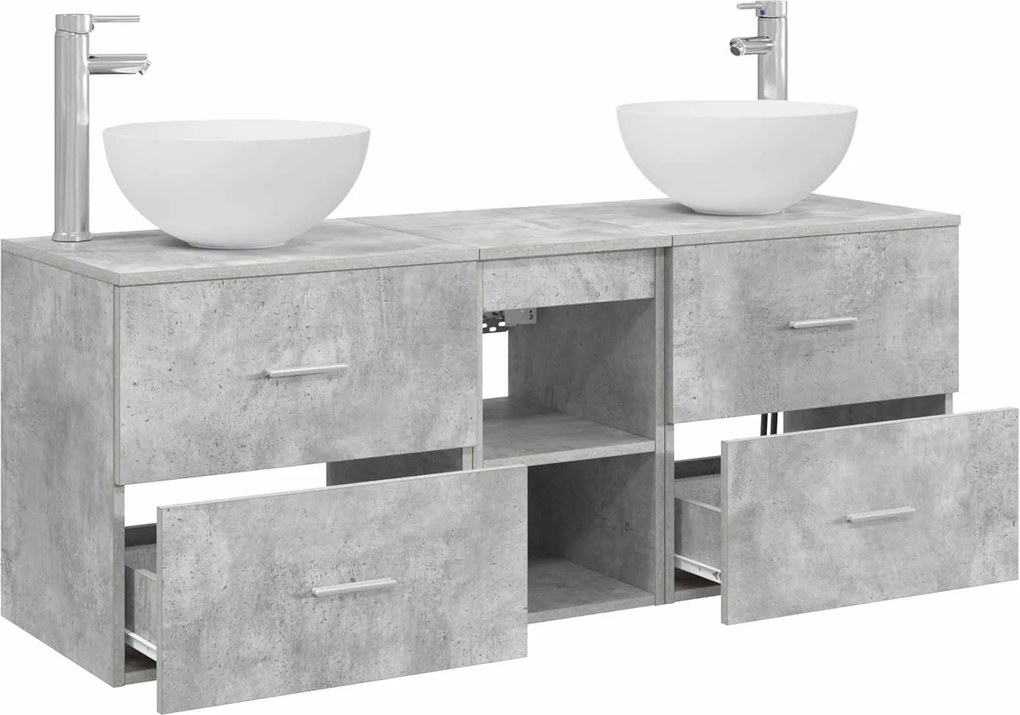 Sada koupelnových skříněk 3 ks Betonově šedá 3405806