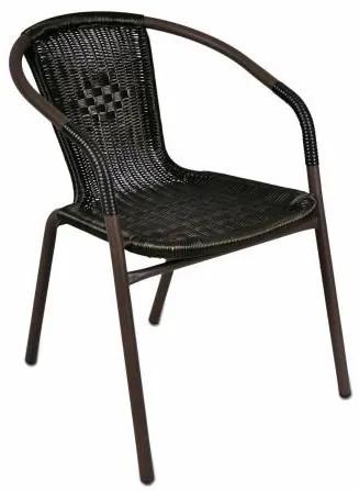 Garthen 27261 Set 4 ks polyratanová zahradní židle - tmavě hnědá