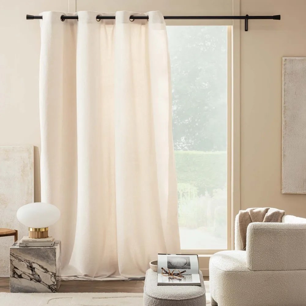 Krémový závěs z materiálu bouclé 140x260 cm Winona – douceur d'intérieur