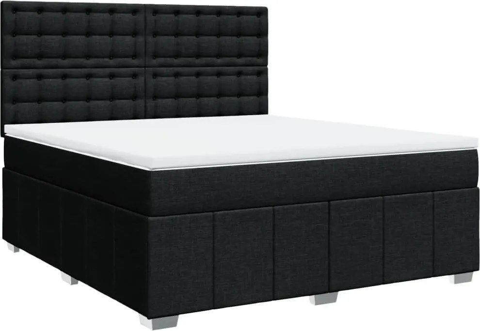 Box spring postel s matrací černá 180x200 cm textil 3291763