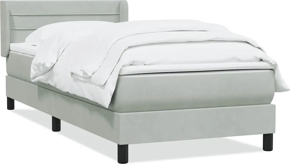 Box Spring Postel s matrací Světle šedá 90x220 cm Samet 3318225