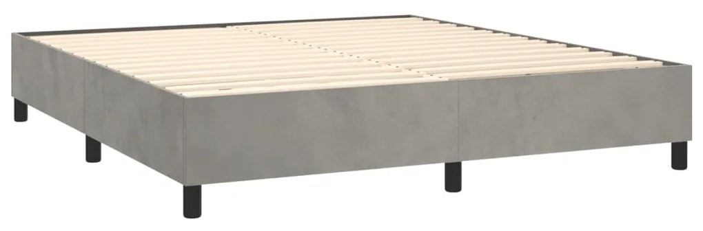 Box spring postel s matrací světle šedá 200x200 cm samet,  3137983