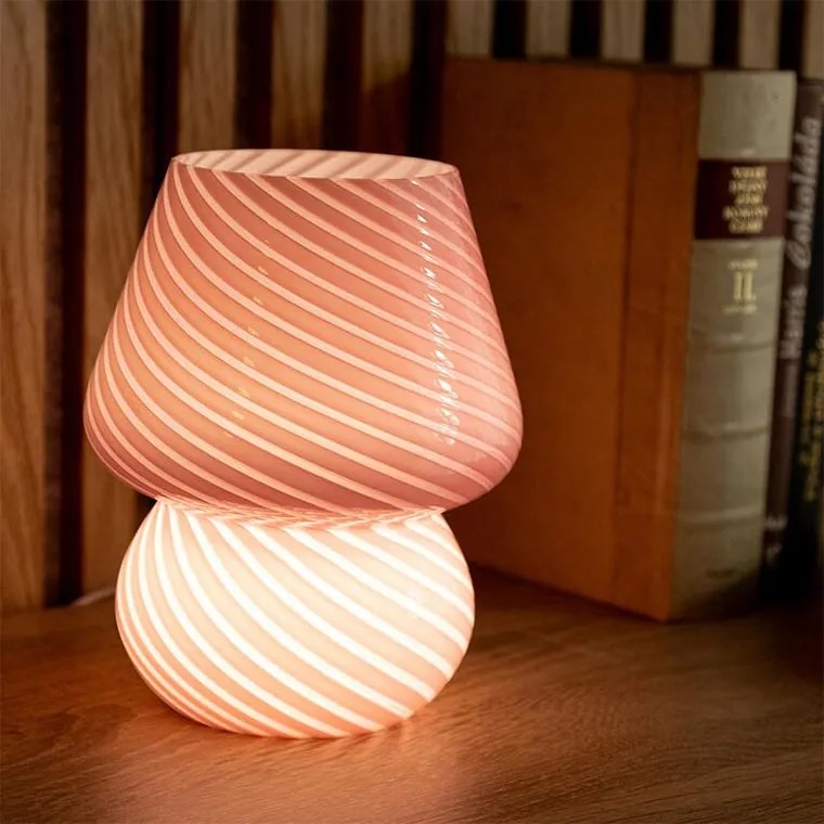 LED stolní lampička růžová