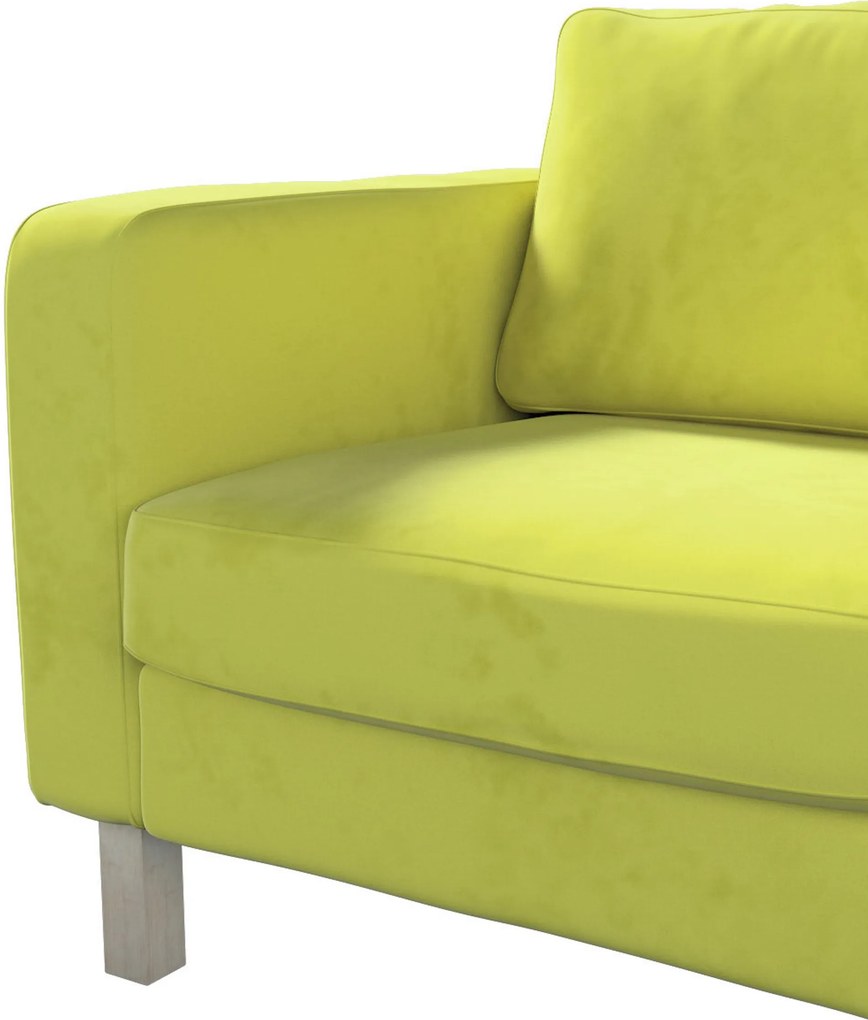 Potah na křeslo IKEA Karlstad, krátký barva zelená látka lesklé, sametová