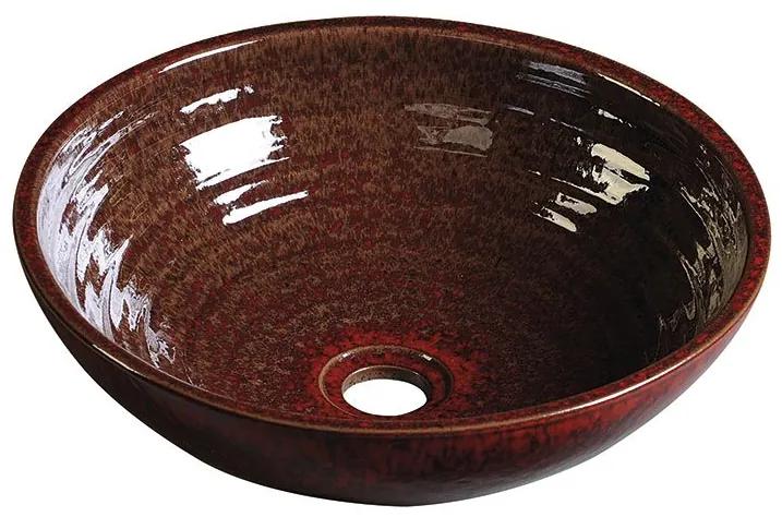 ATTILA keramické umyvadlo, průměr 42,5 cm, purpurově červená DK003
