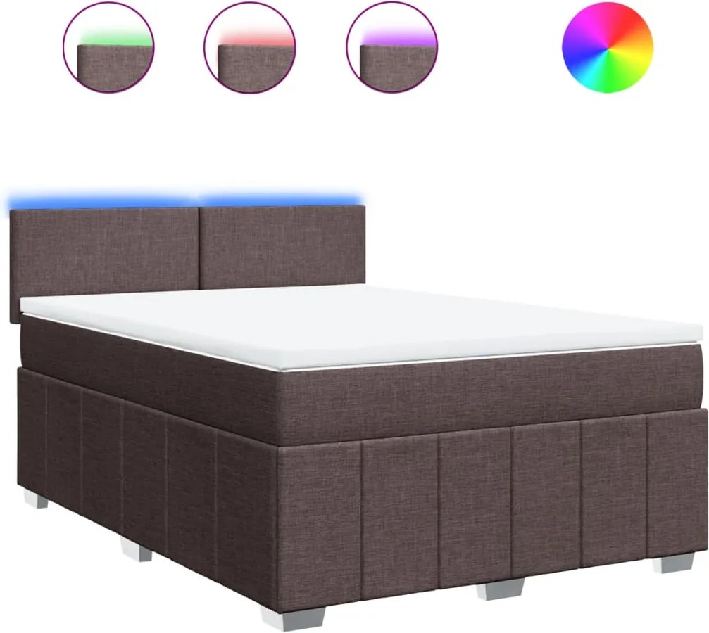 Box spring postel s matrací tmavě hnědá 140x200 cm textil 3289387