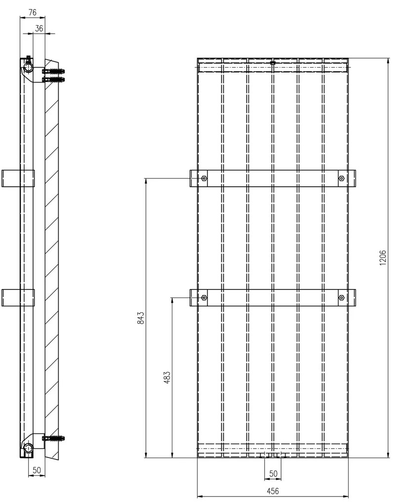 Sapho MAGNIFICA otopné těleso 456x1206 mm, bílá s texturou IR135