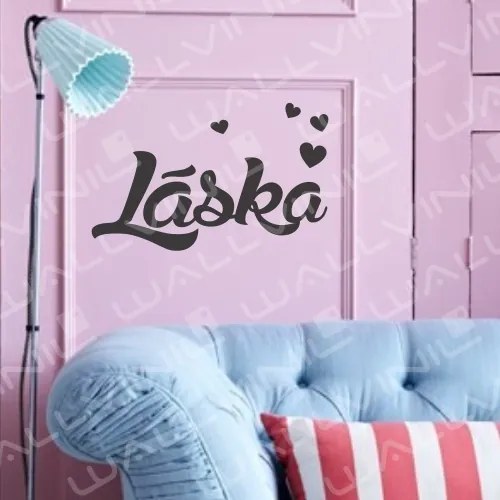 Samolepky na zeď - Láska Barva: Hnědá tmavá, Velikost: 60x27 cm