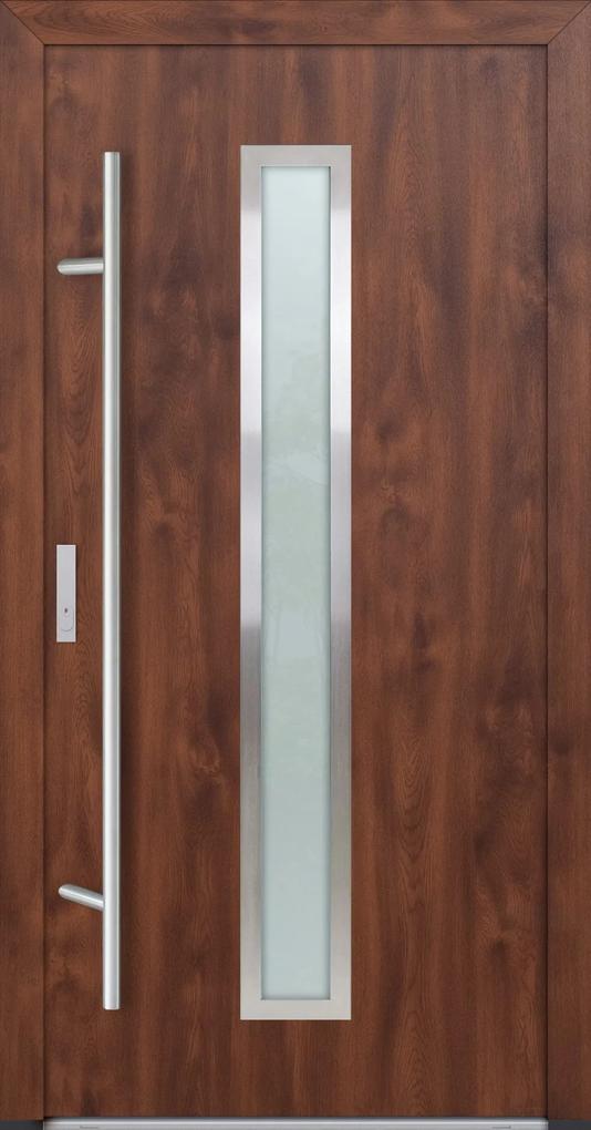FM Turen - Feldmann & Mayer Vchodové dveře s ocelovým opláštěním FM Turen model DS01 Orientace dveří: Levé, otevírání dovnitř, Dekor: Zlatý dub, Standardní rozměr dveří včetně rámu: 88 cm x 208 cm - vnější rozměr rámu