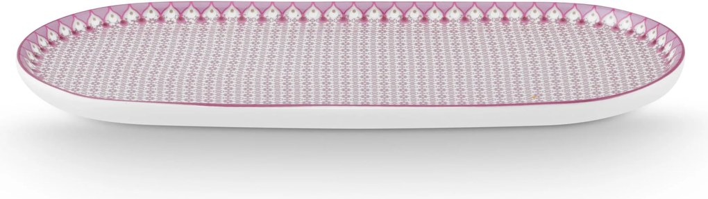 Pip Studio Lily & Lotus oválný tác 25x12cm, lila (Porcelánový oválný tác)