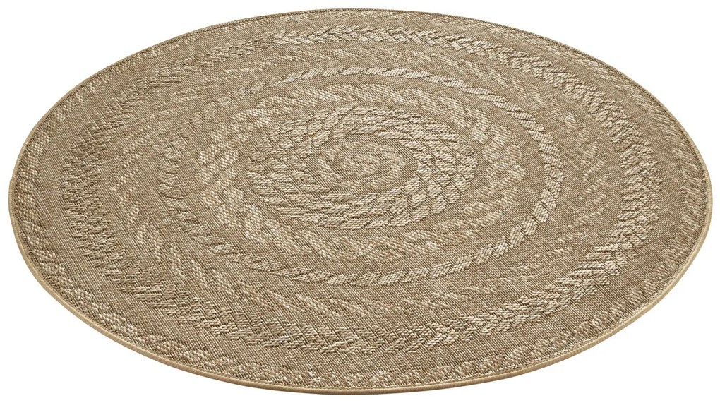 NORTHRUGS - Hanse Home koberce Kusový koberec Forest 103998 Beige/Brown – na ven i na doma - 200x200 (průměr) kruh cm