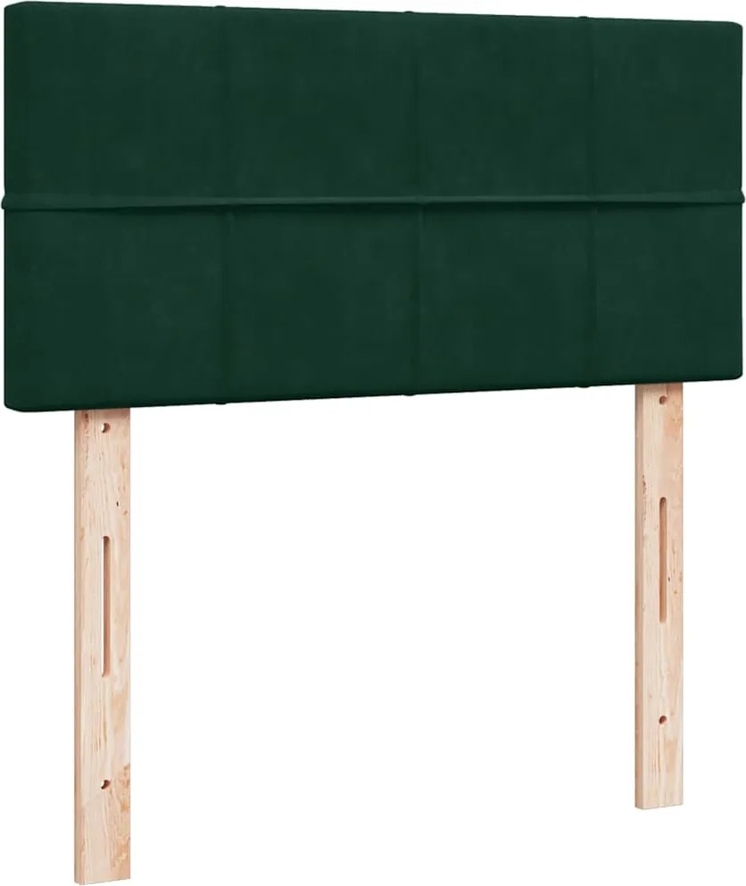 Box spring postel s matrací tmavě zelená 80 x 200 cm samet 3287599