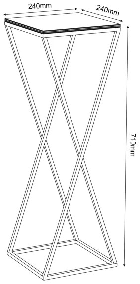 Stojan na květiny 70x24 cm černá