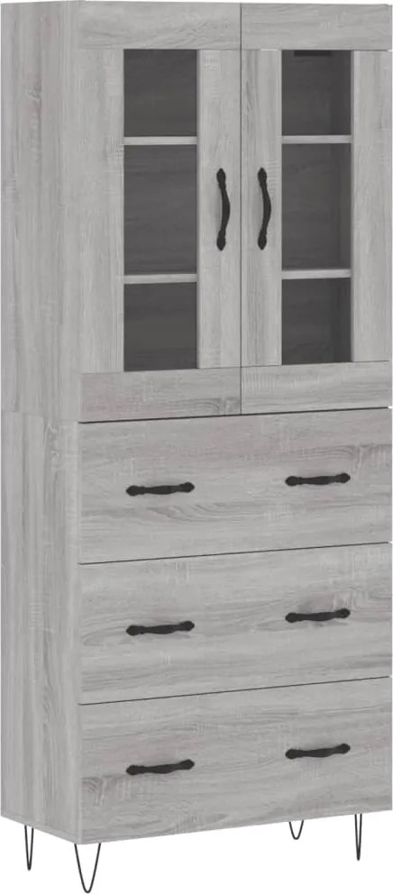 Skříň highboard šedá sonoma 69,5 x 34 x 180 cm kompozitní dřevo 3198439